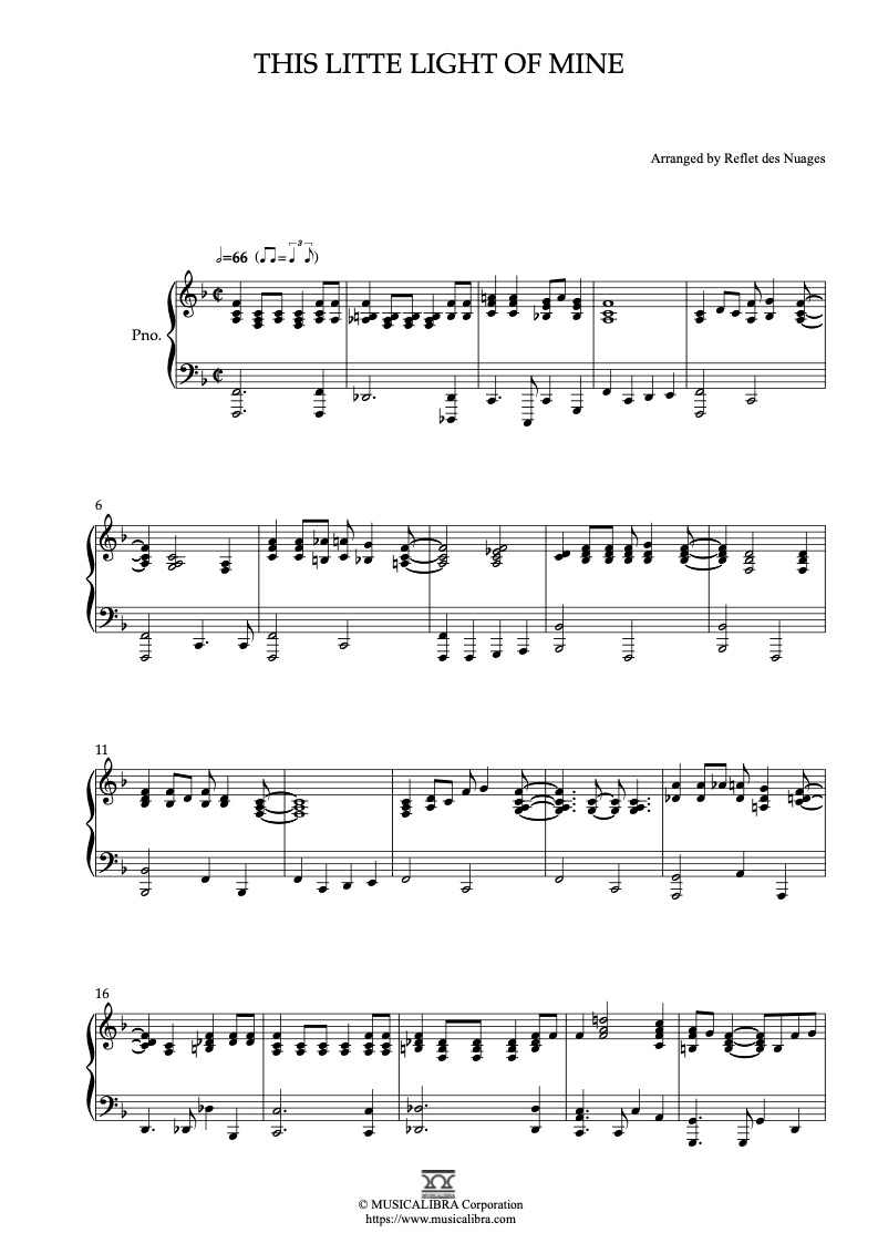 This Little Light Of Mine Lead Sheet